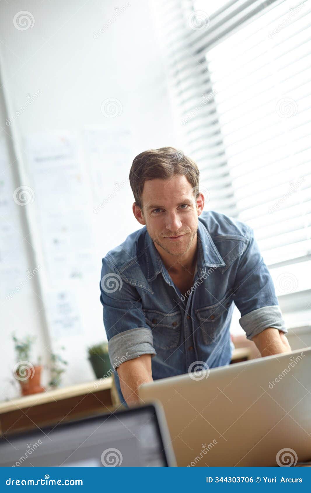 Man, Laptop or Portrait in Office for Research, Tech Support or ...