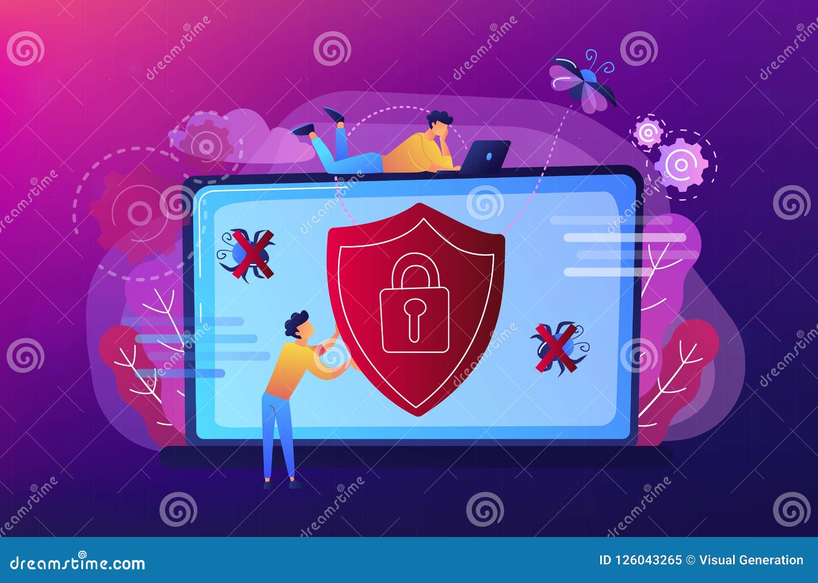 Antivirus Software Concept Vector Illustration. Stock Vector ...