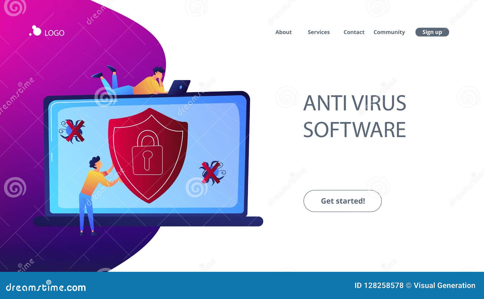 Antivirus Software Concept Vector Illustration. Stock Vector ...