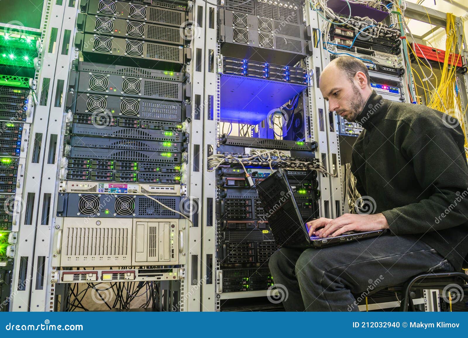 Racks With Servers Are Installed In The Server Room Of The Data Center ...