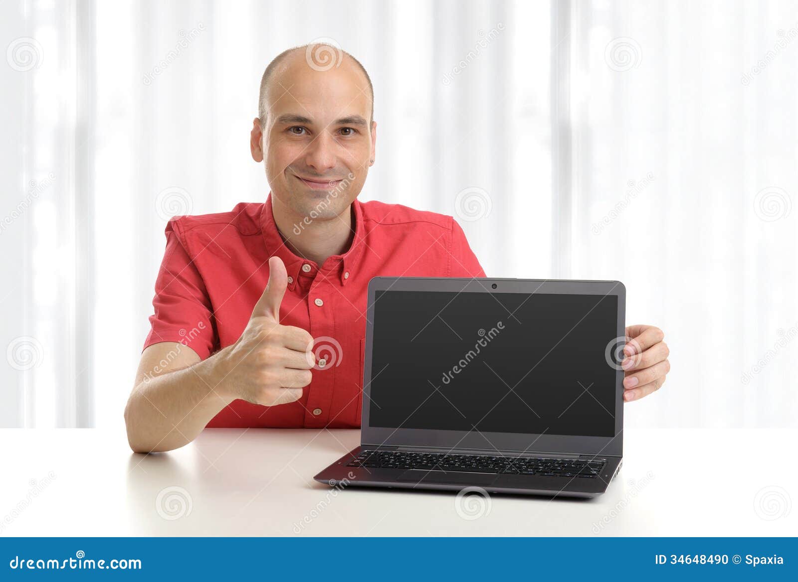 Man with a laptop stock photo. Image of portrait, happiness - 34648490