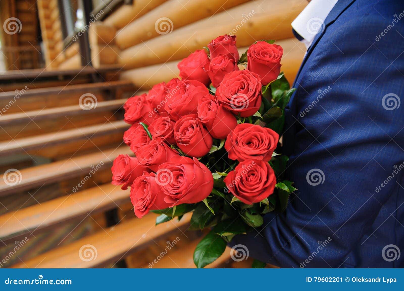 Man with a Large Bouquet of Roses Stock Image - Image of flower ...