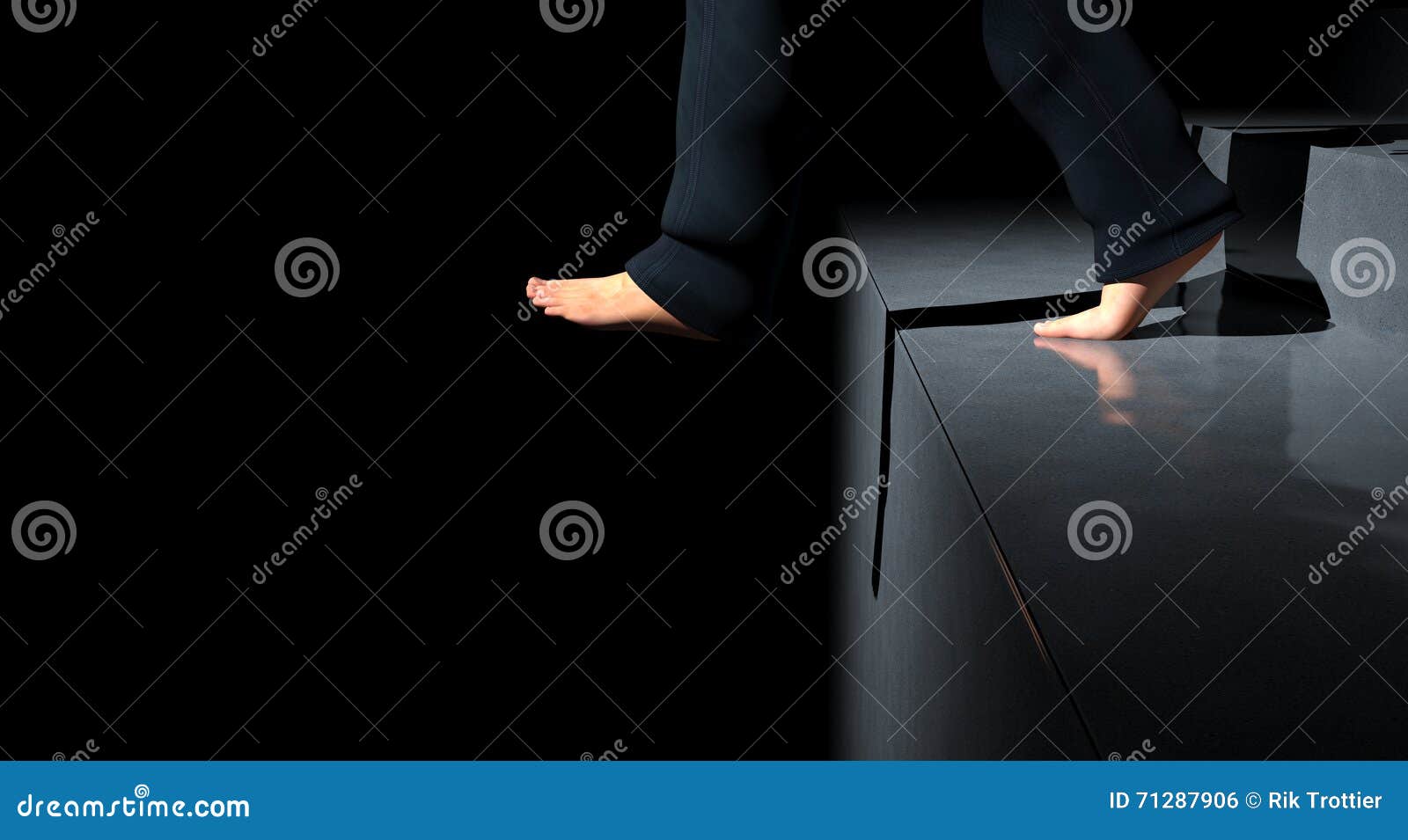 Man walking off last step stock illustration. Illustration of reckless ...