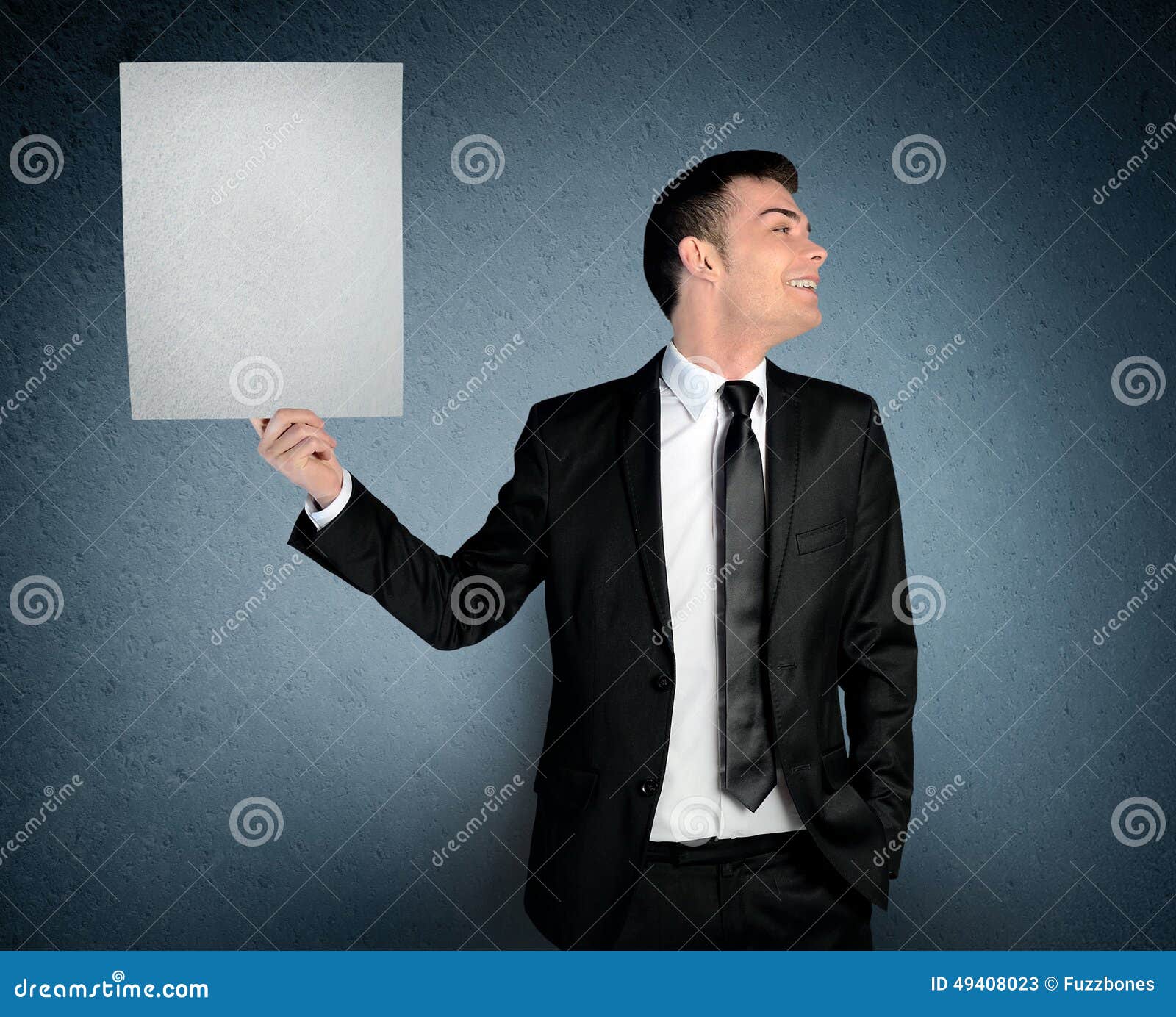 Man laugh with empty board stock image. Image of expression - 49408023