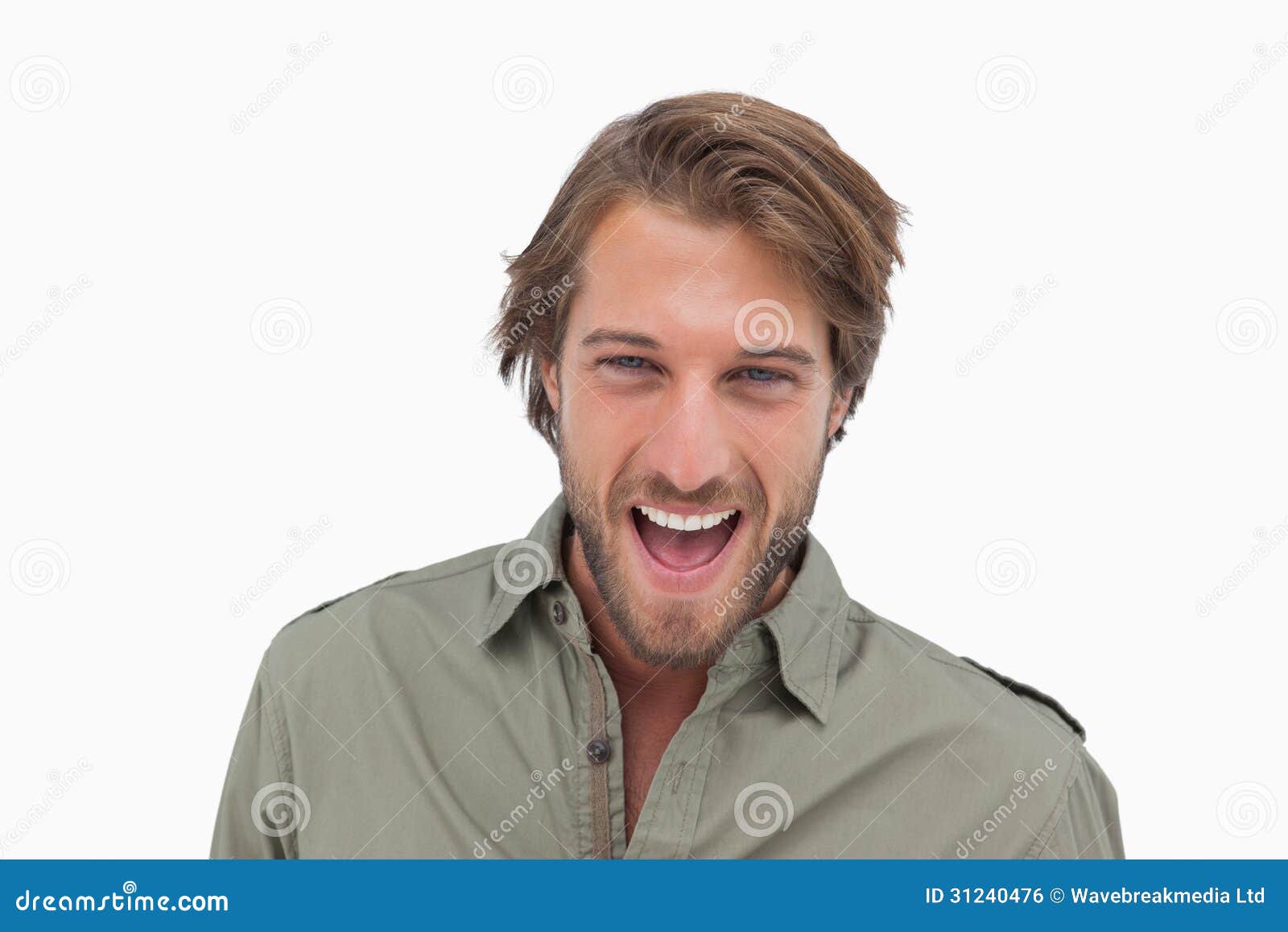 Man laughing at camera stock photo. Image of male, camera - 31240476