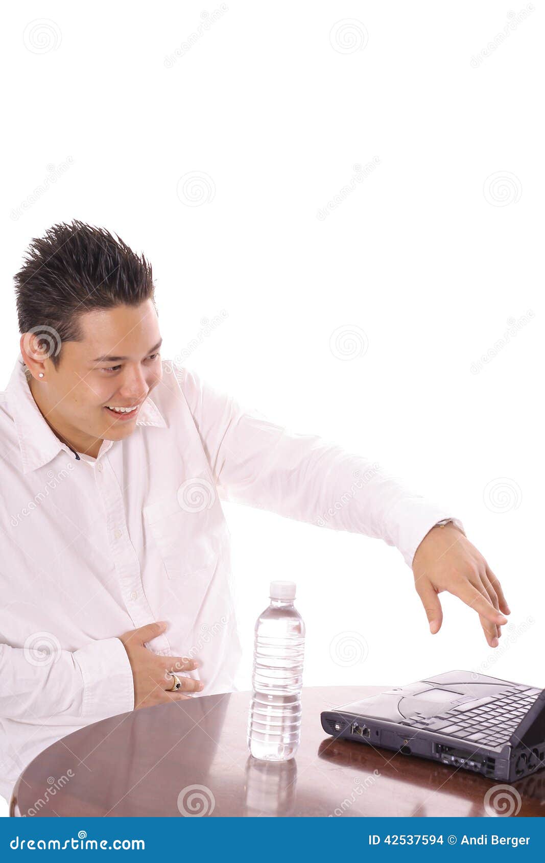 Man laughing at an email stock photo. Image of email - 42537594