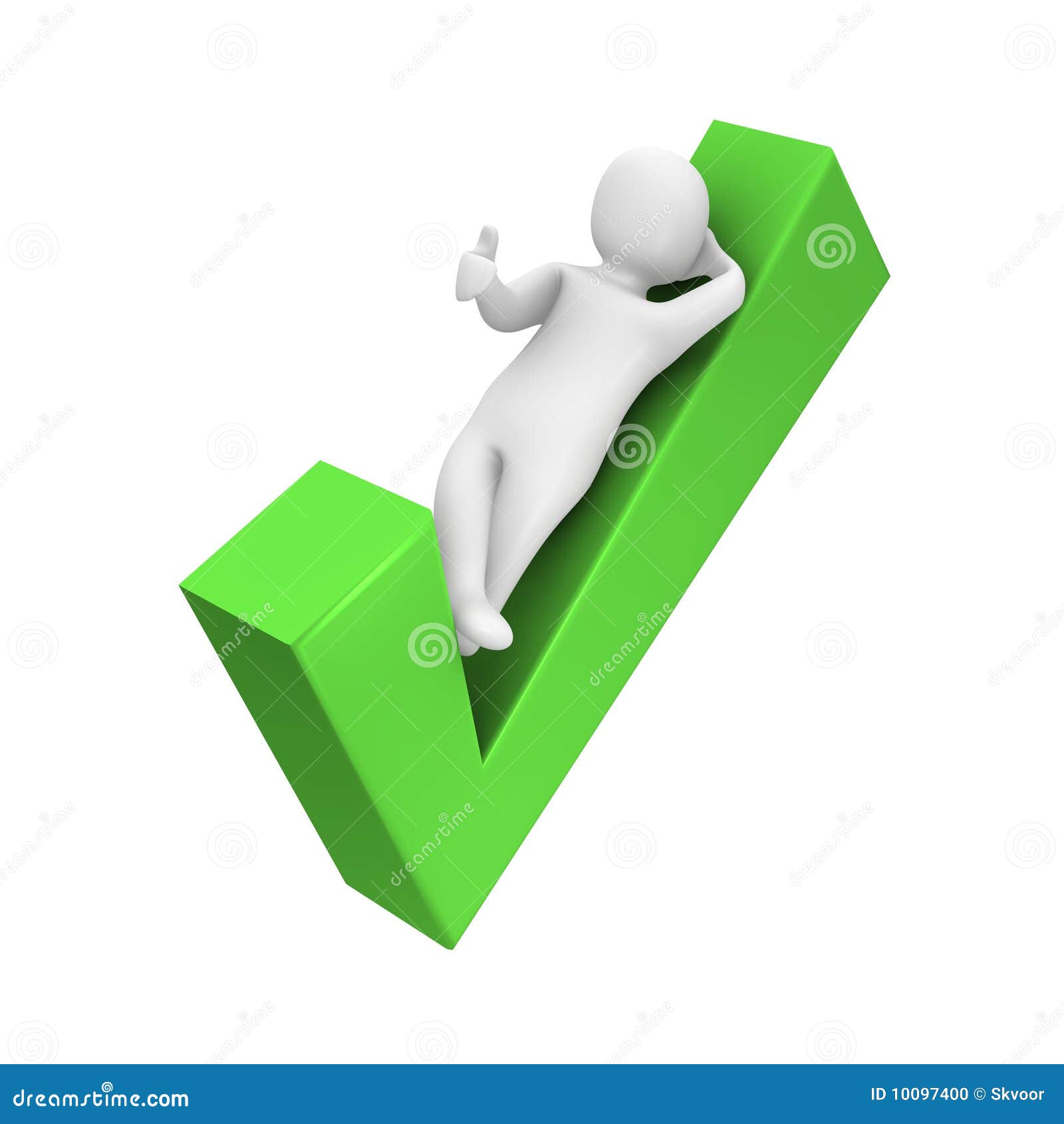 Man Laying On Check Mark Royalty-Free Cartoon | CartoonDealer.com #9929231