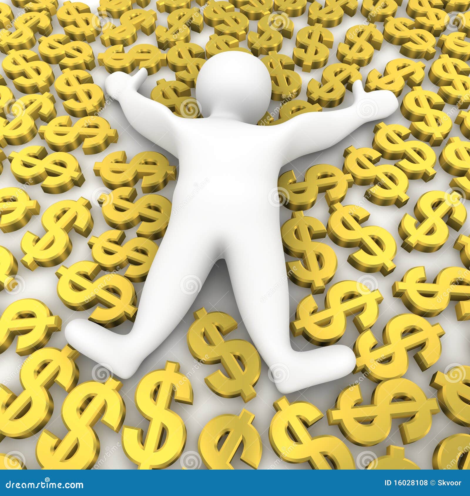 Man laying in dollars stock illustration. Illustration of cartoon ...