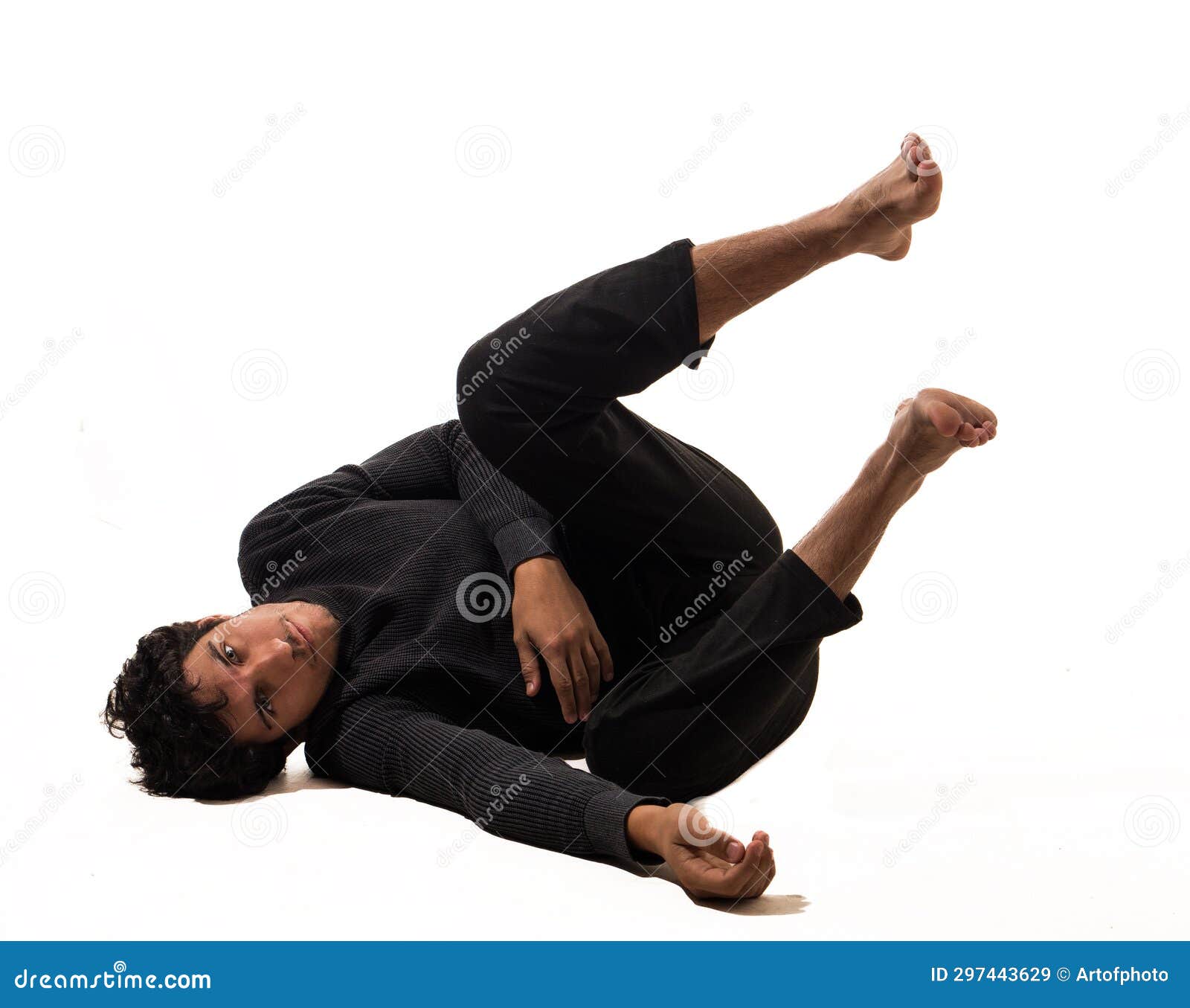 A Man Laying, Falling on the Ground in a Funny Pose Stock Image - Image ...