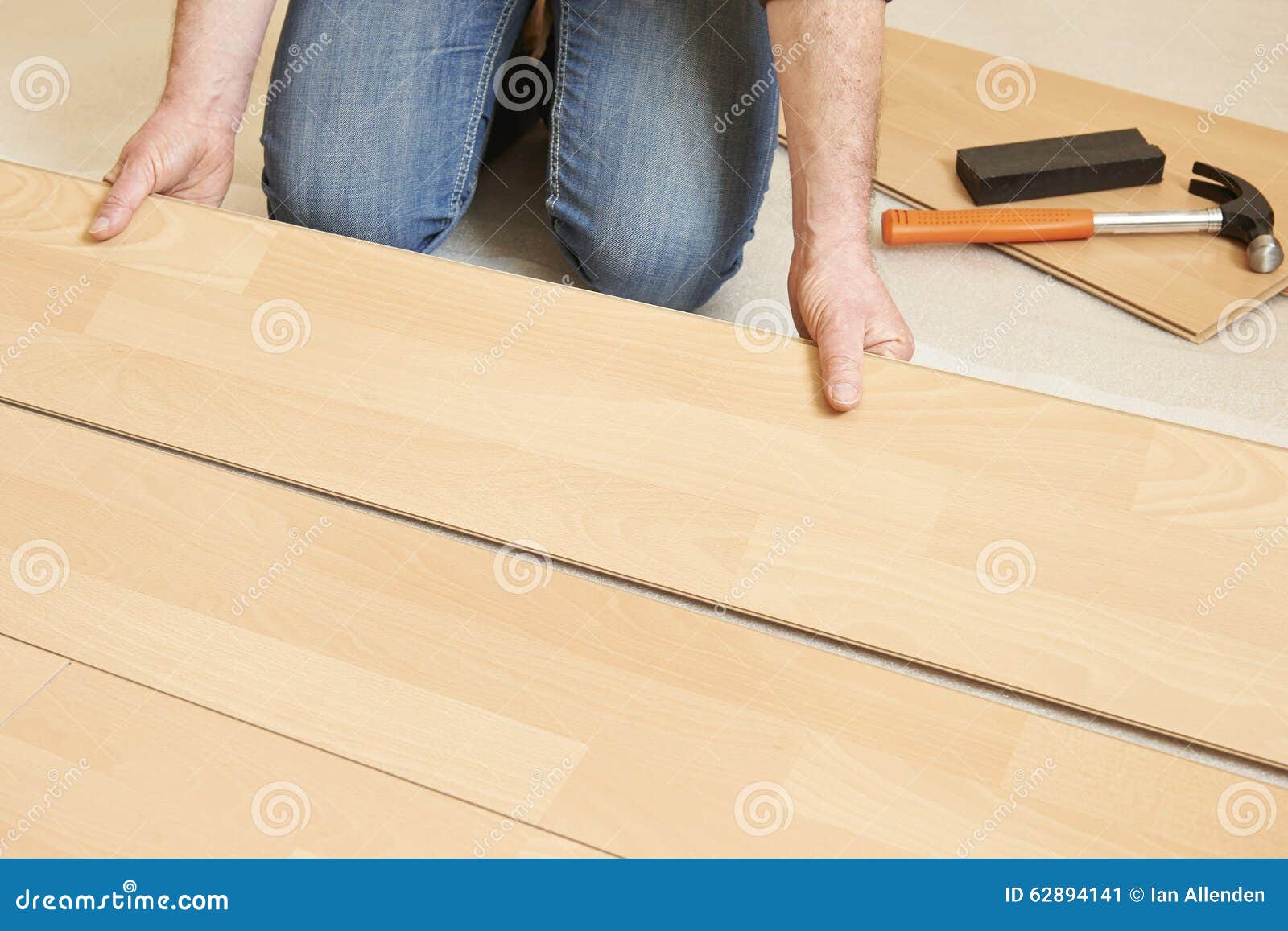 Man Laying Laminate Flooring Royalty-Free Stock Photography ...