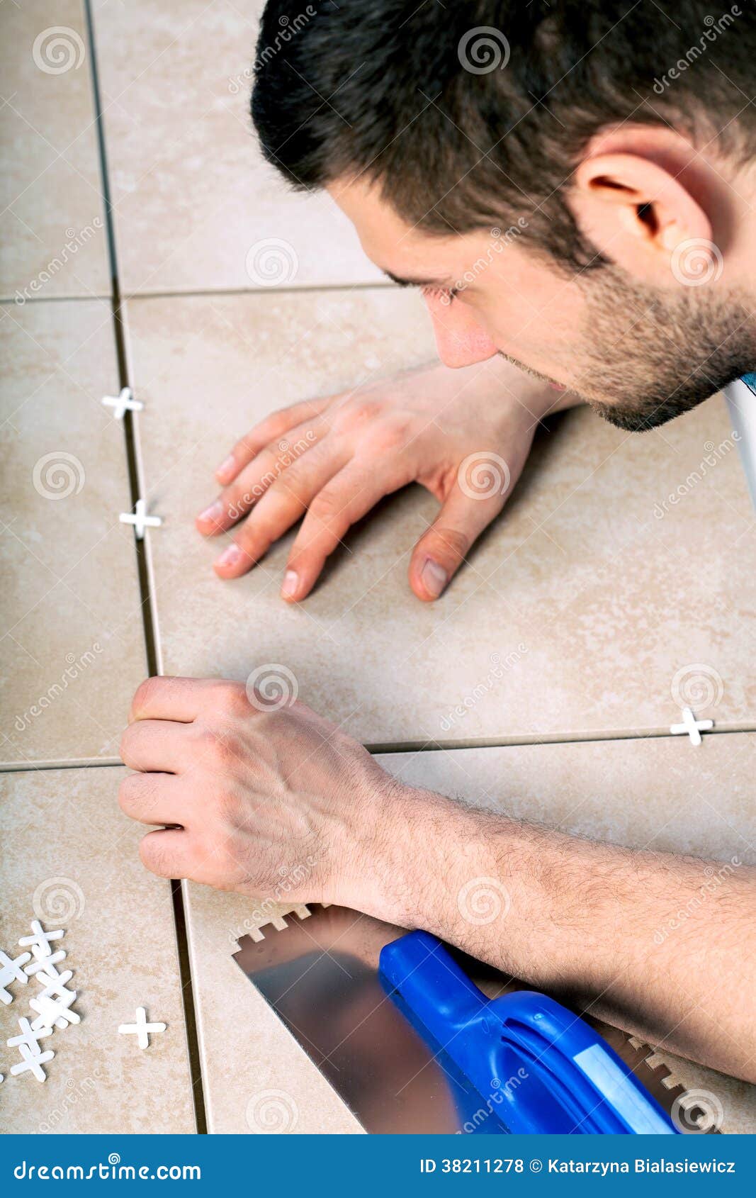Man laying tiles stock photo. Image of floor, home, indoor - 38211278