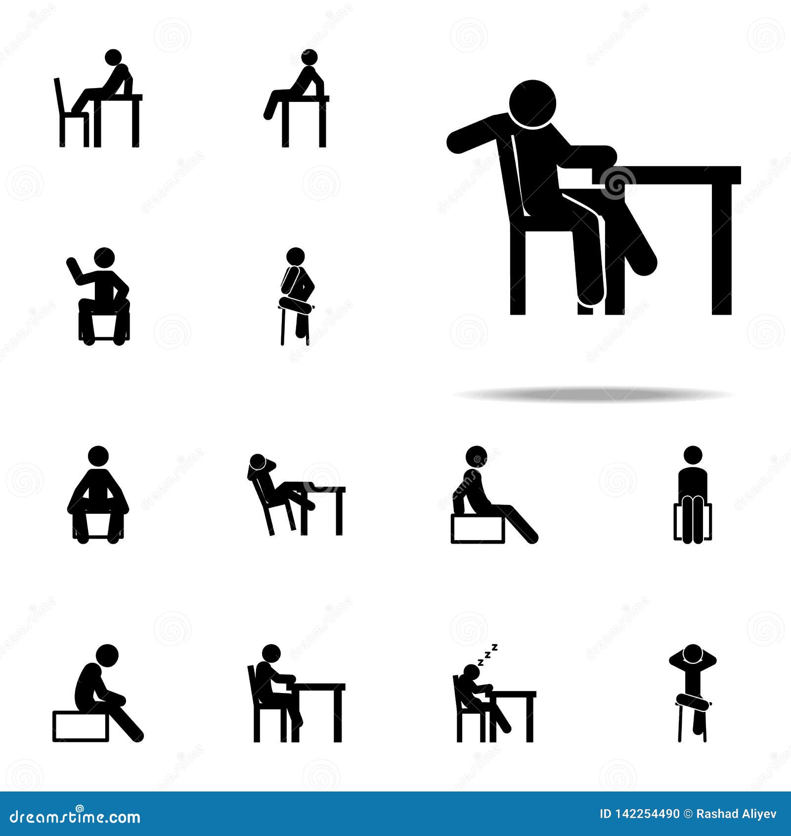 Man, Lazy Icon. Man Sitting On Icons Universal Set For Web And Mobile ...