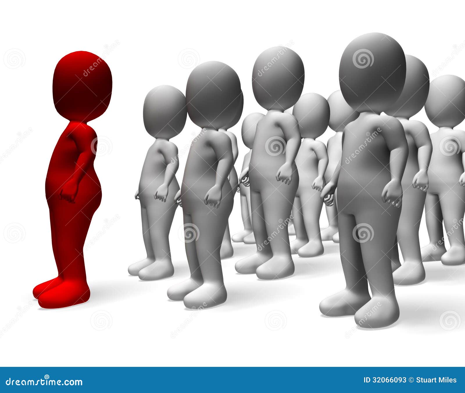 Man Leading 3d Character Shows Command Stock Illustration ...