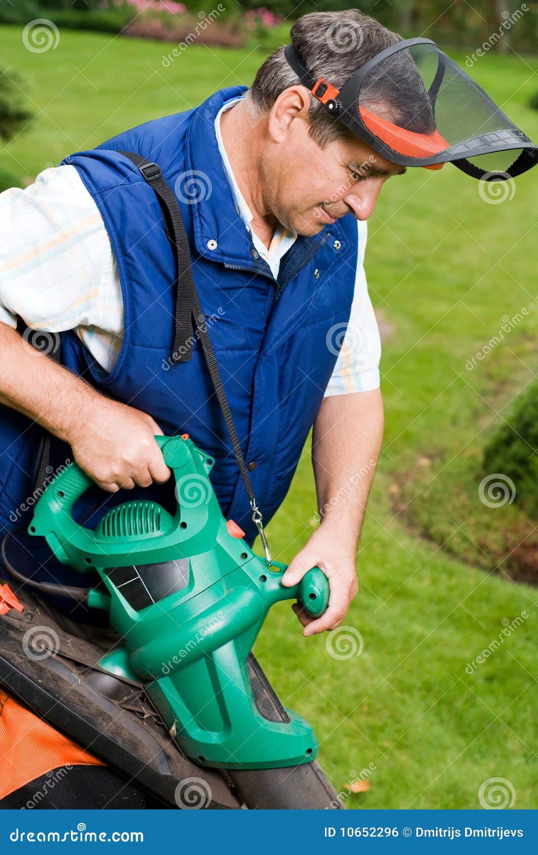 Man with leaf blower stock photo. Image of hobby, cultivate - 10652296