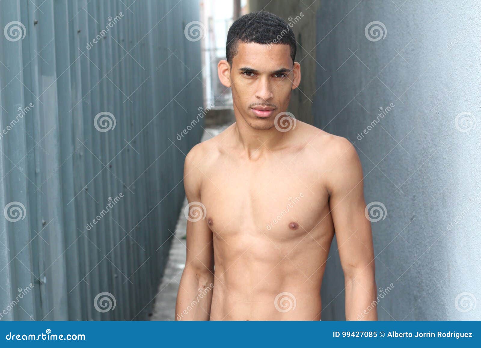Man with a Lean Body Type Posing with Copy Space Stock Image - Image of ...
