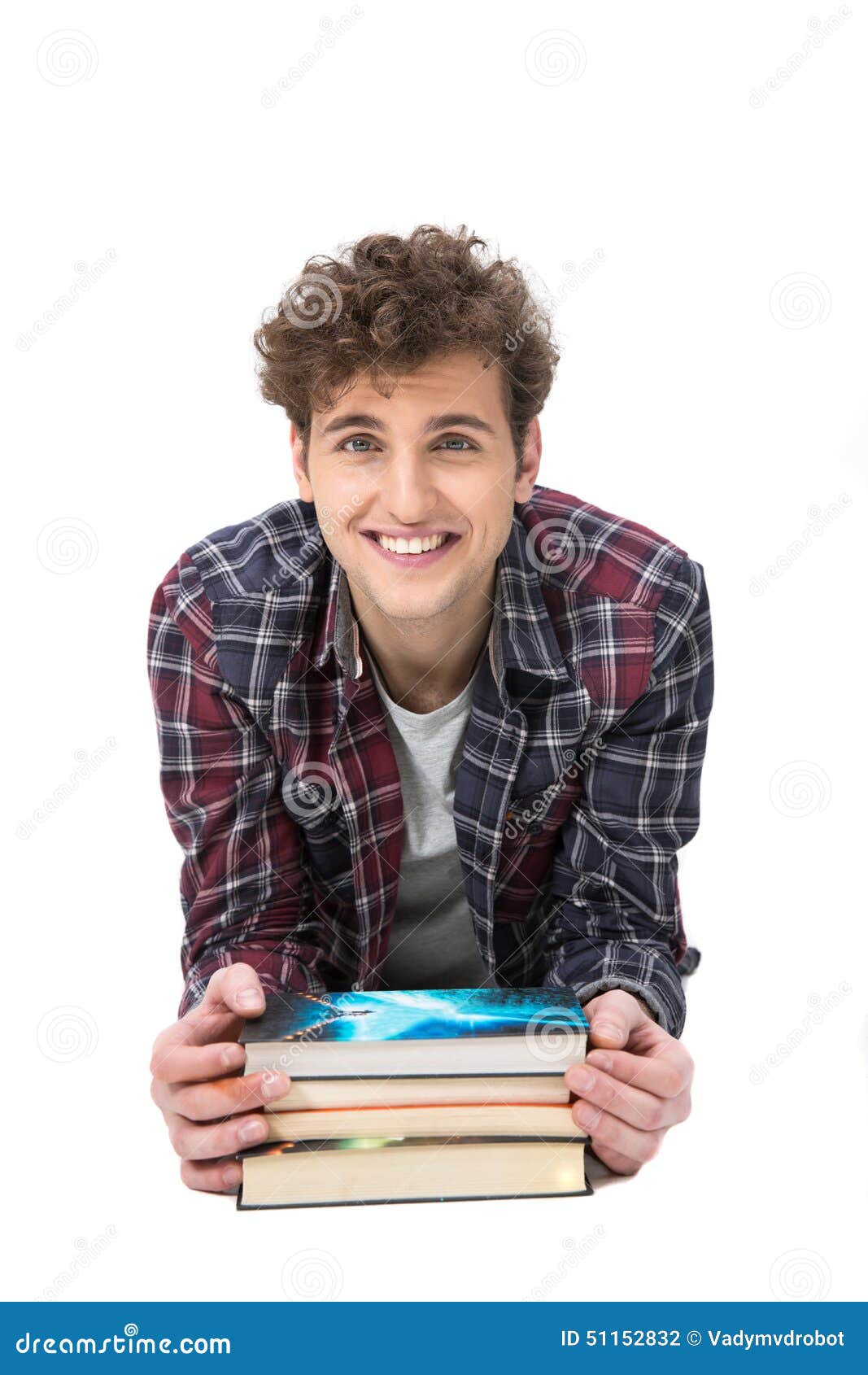 Man Leaning on the Desk with Books Stock Photo - Image of person ...