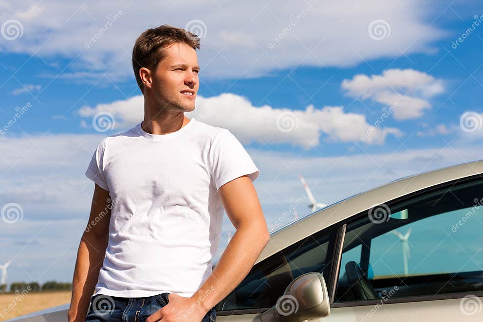 Man leaning on his car stock photo. Image of transport - 22336078