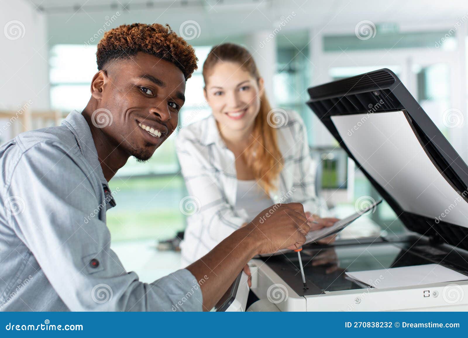 Photocopier With Open Lid, Glass Area Surface Visible. Small Home Use ...