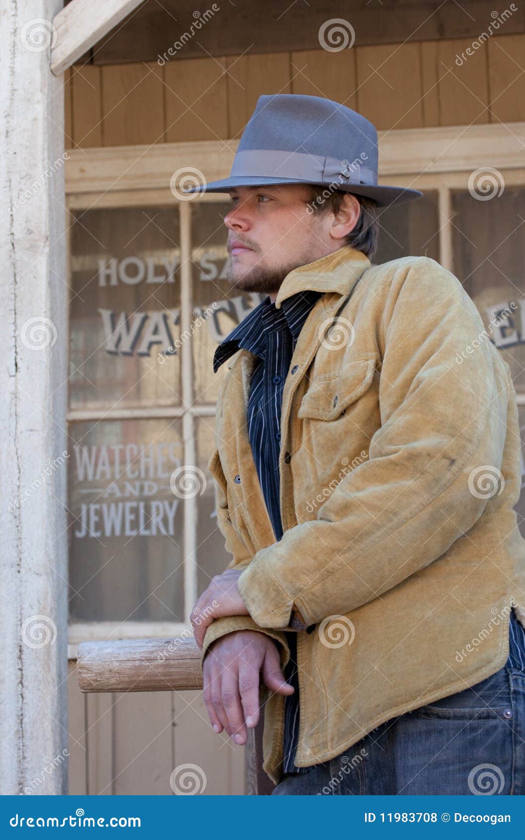 Man leaning on a rail stock photo. Image of western, male - 11983708