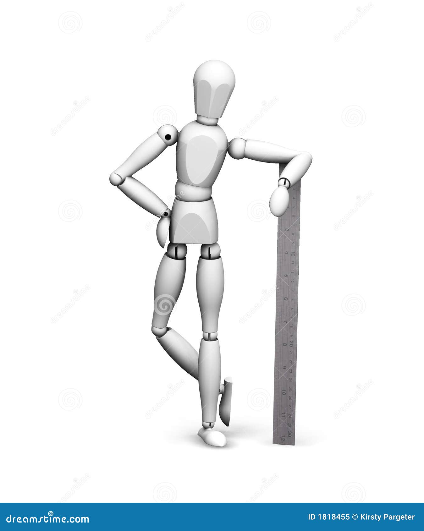 Man leaning on ruler stock illustration. Illustration of male - 1818455