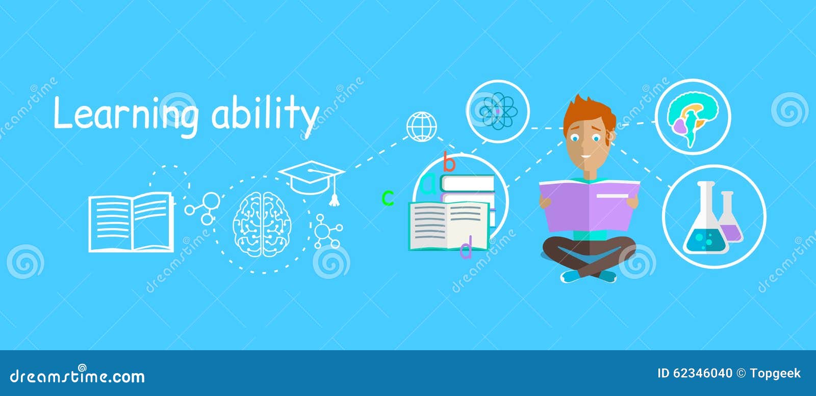 Man Learning Ability Concept Design Stock Vector - Illustration of ...