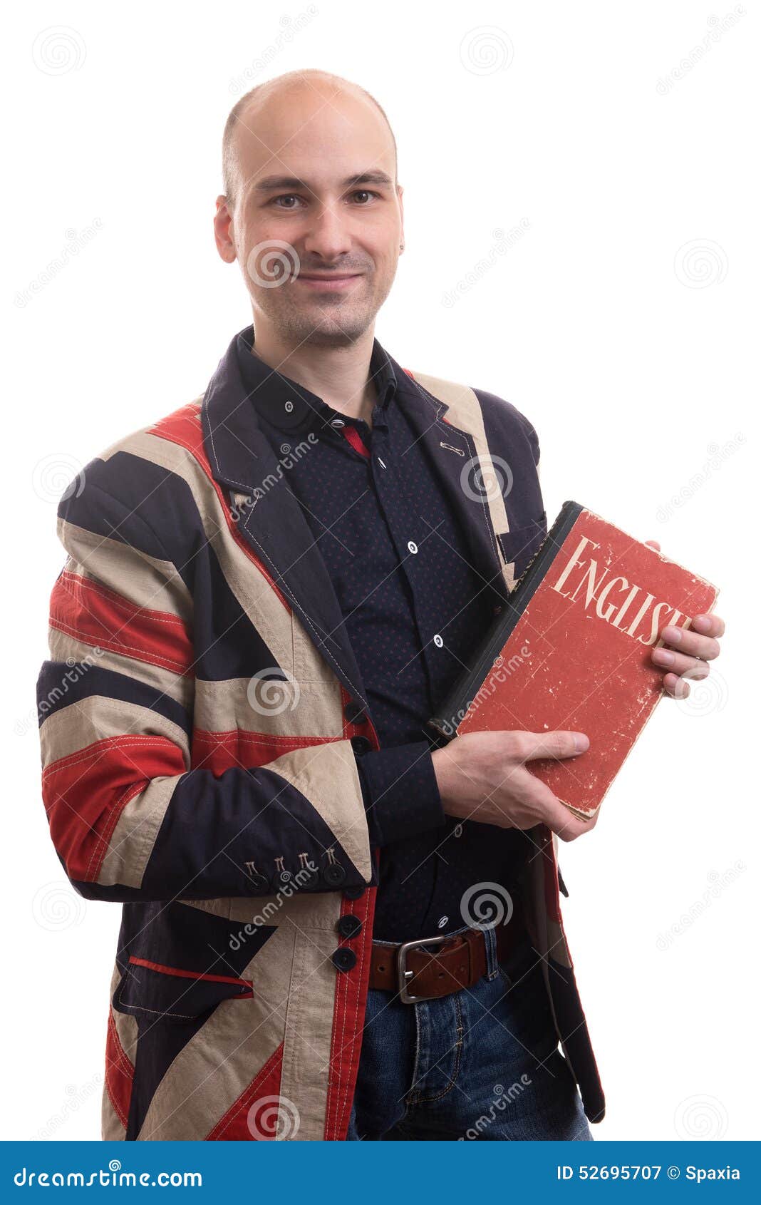 Man learning English stock image. Image of handsome, happy - 52695707