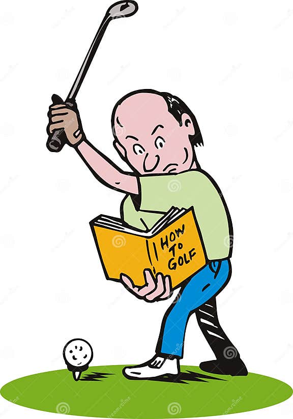 Man learning to play golf stock vector. Illustration of learning - 7387359