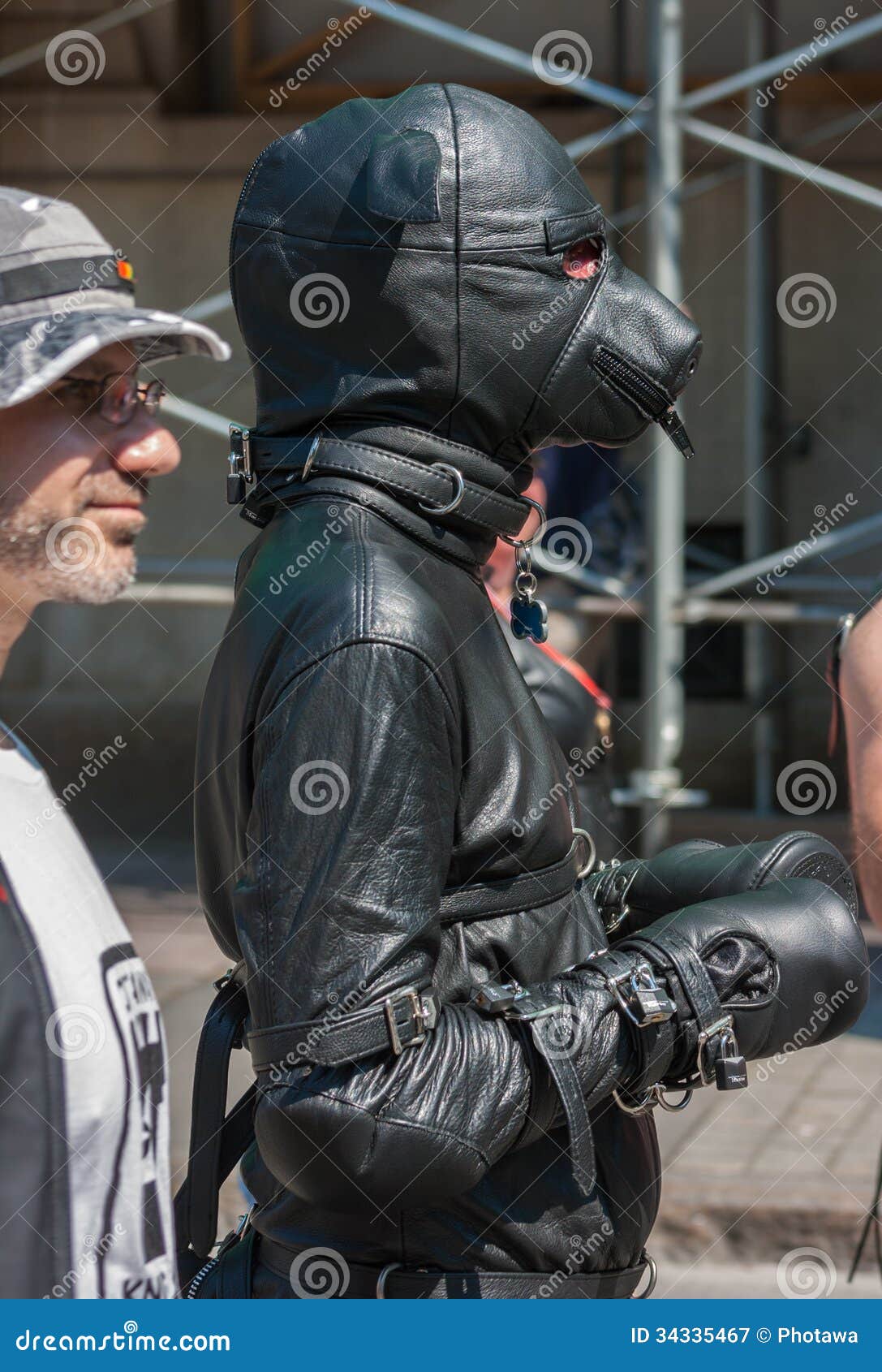 Man In Leather Bondage At Pride Parade Editorial Photography Image