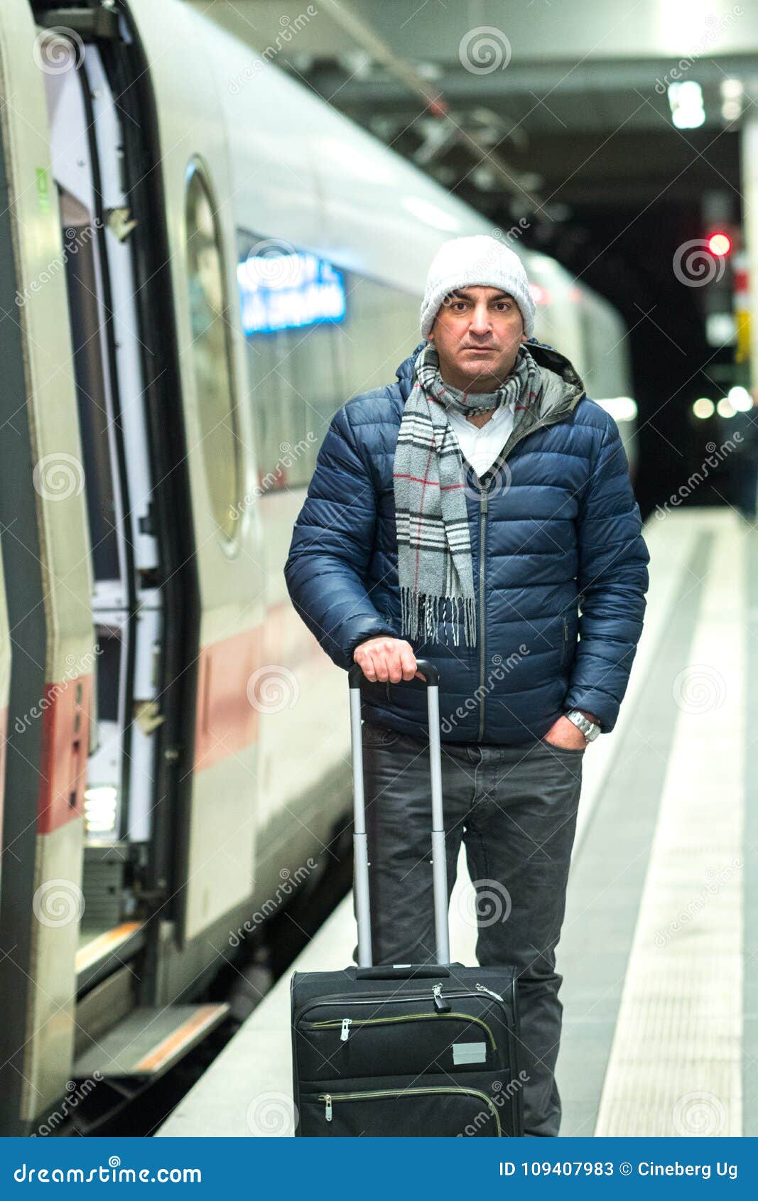 Man leaving by train stock image. Image of commuter - 109407983