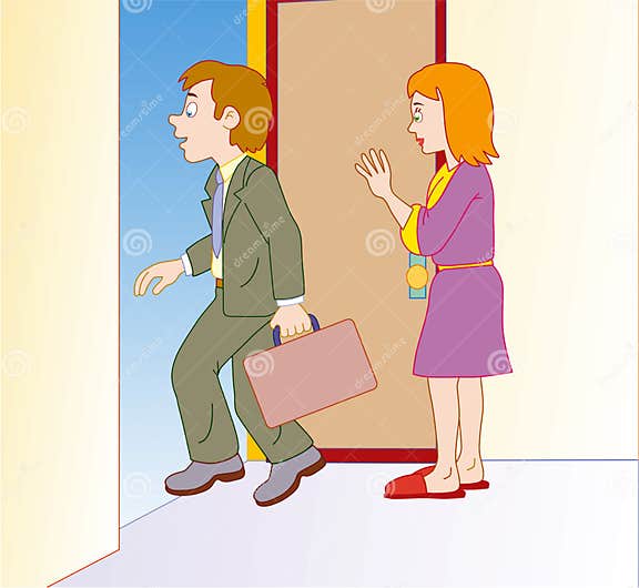 Man leaving for work stock vector. Illustration of icons - 7140546