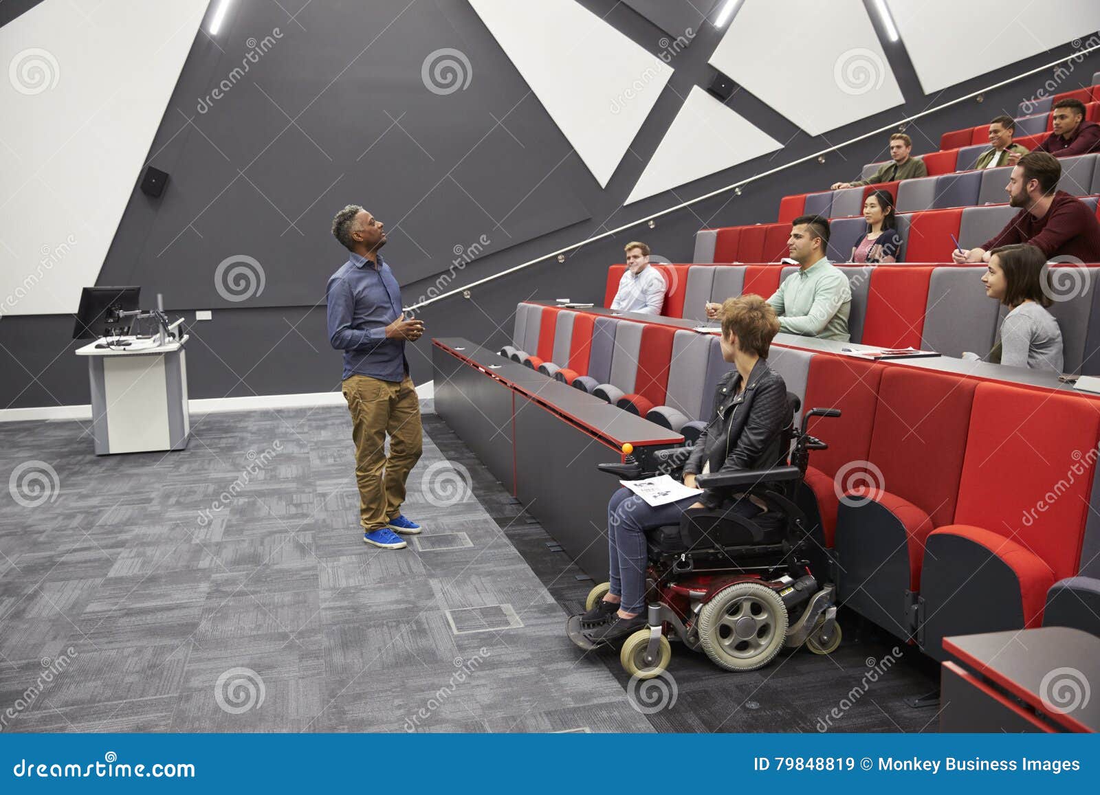 Man Lecturing Students in a University Lecture Theatre Stock Image ...