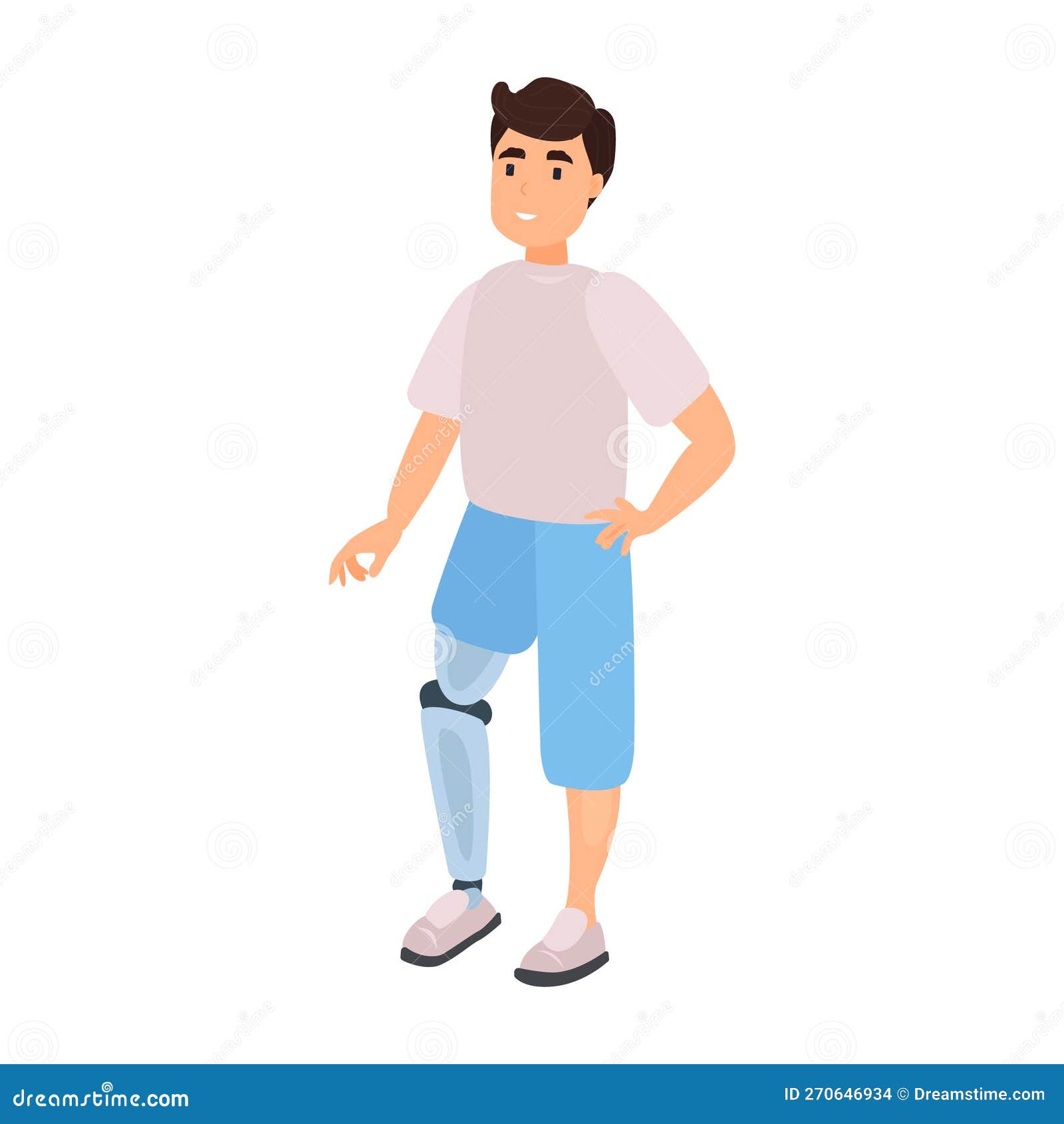 Man with Leg Prosthesis Flat Icon. Colored Vector Element from Disabled ...