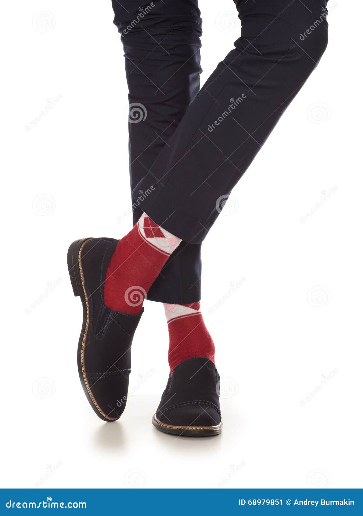 Man leg in red socks stock image. Image of comfortable - 68979851