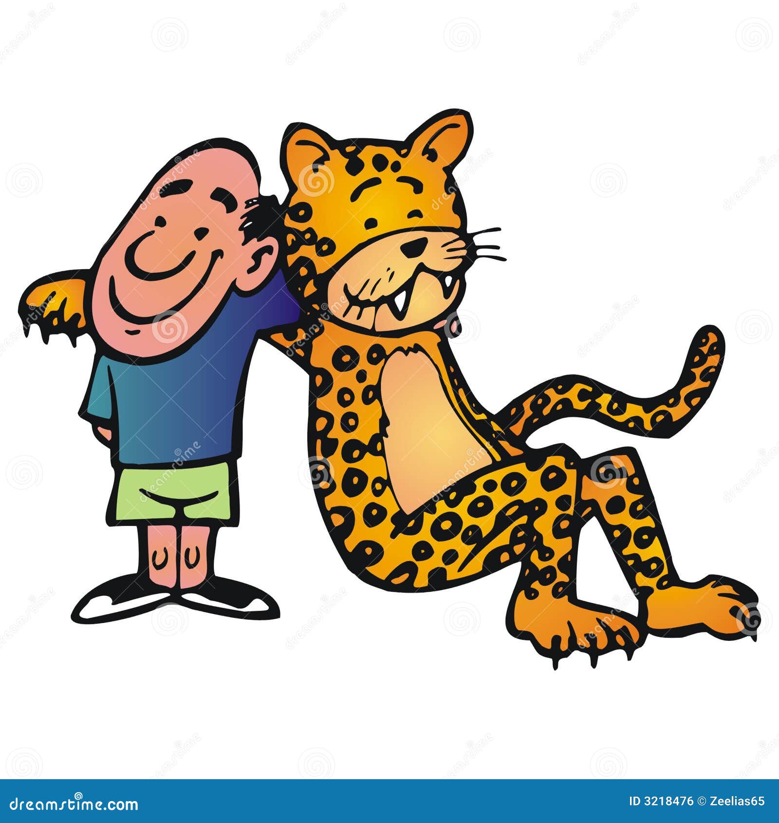 Man and leopard stock vector. Illustration of panther - 3218476