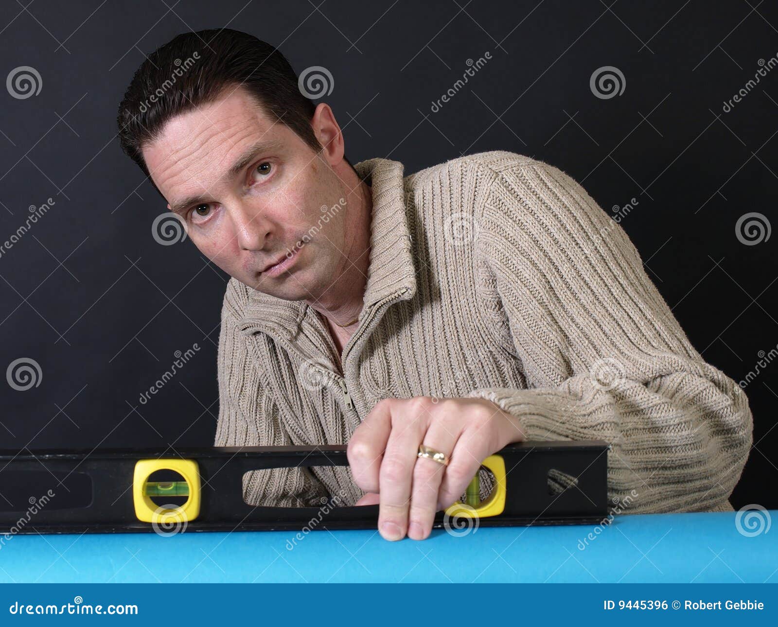 Man with Level stock photo. Image of handyman, tool, caucasian - 9445396