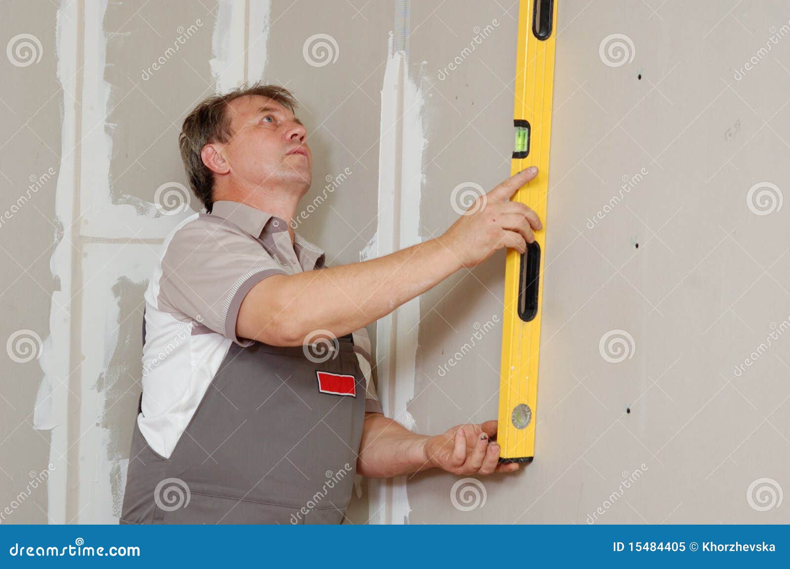 Man with Level Make Renovation Stock Image - Image of activities ...