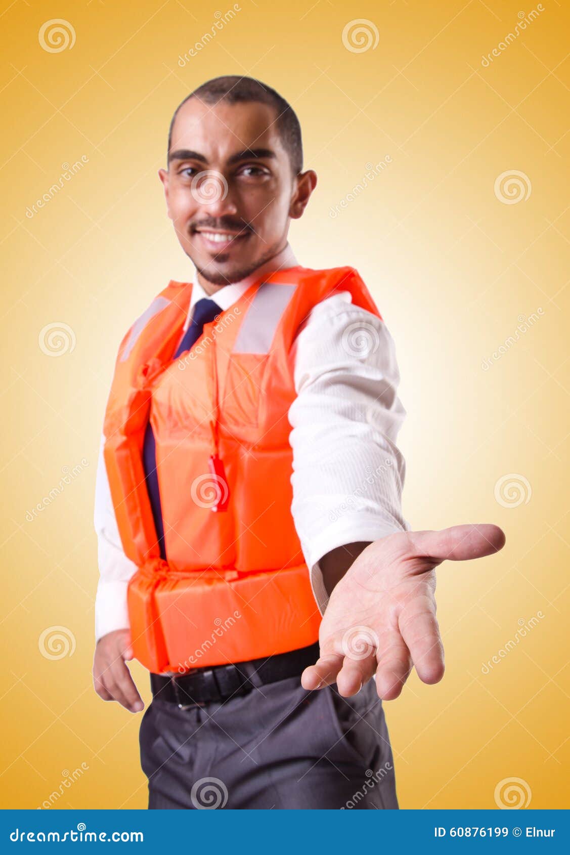 The Man in Life Jacket Isolated on White Stock Image - Image of rescue ...