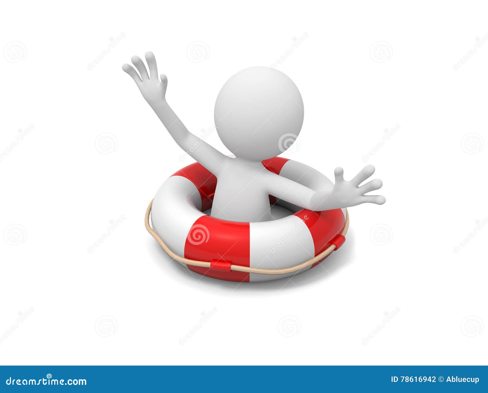 Man with lifebuoy stock illustration. Illustration of rescue - 78616942