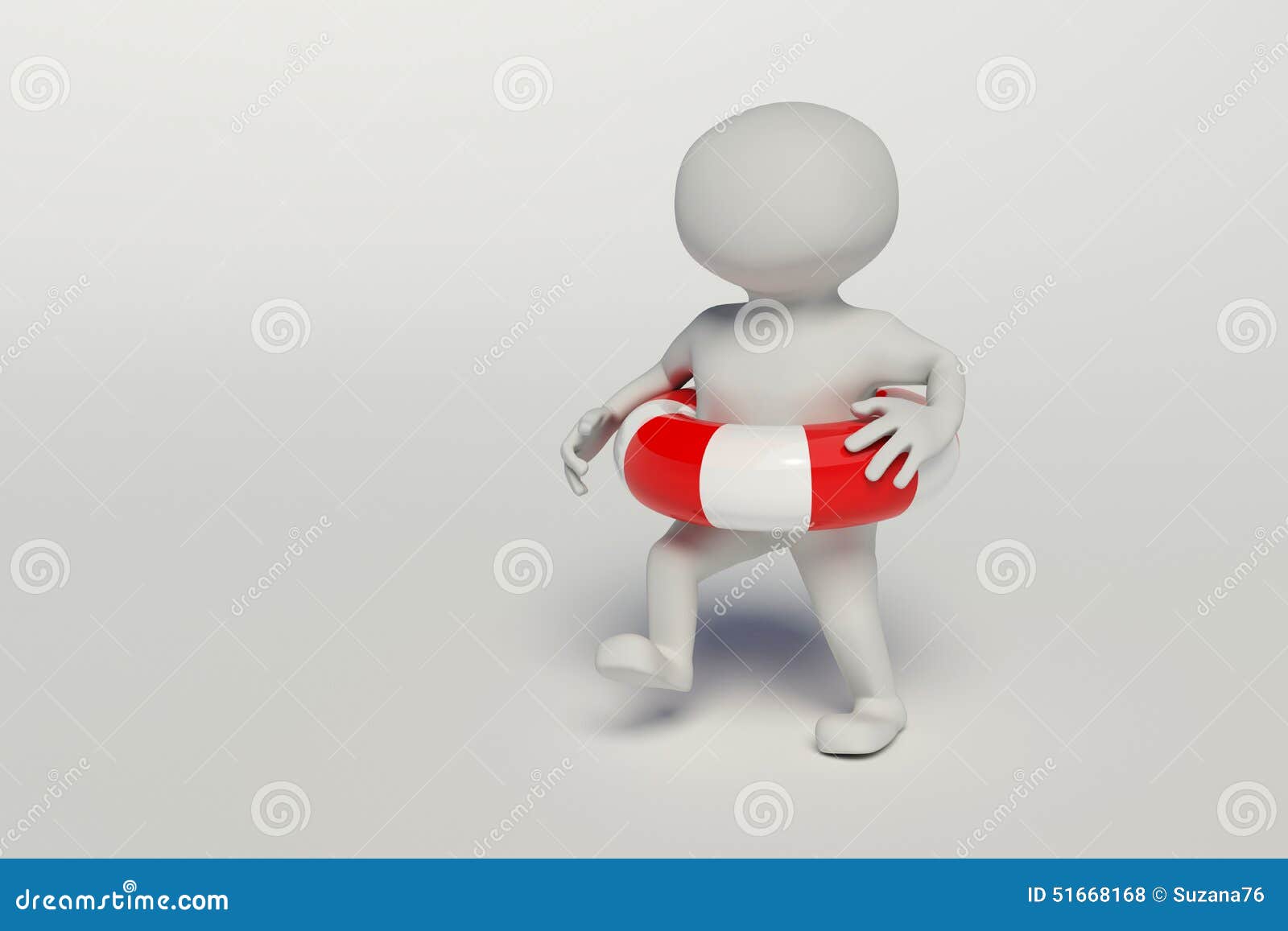 Man with Lifesaver stock illustration. Illustration of concept - 51668168