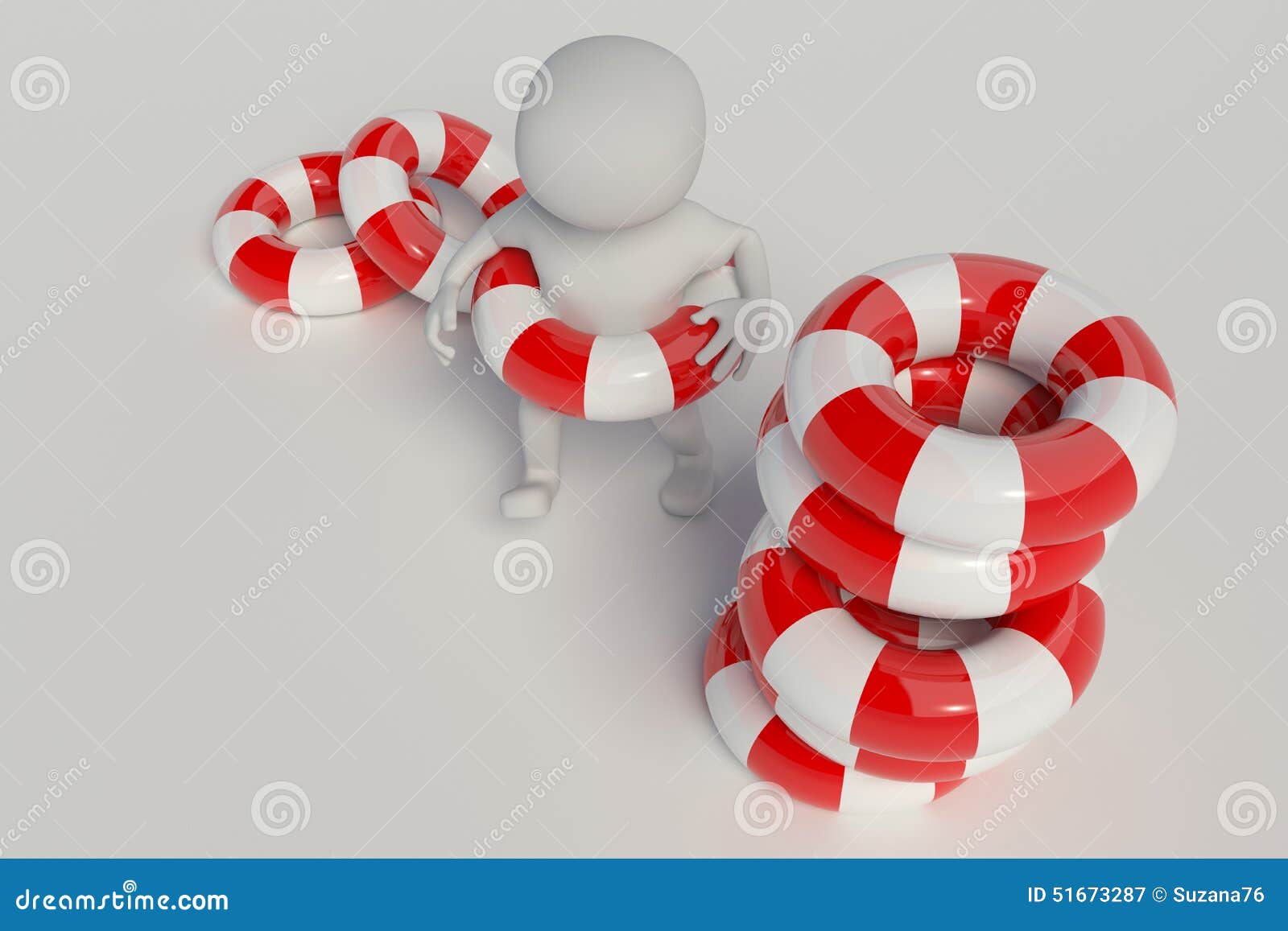 Man with Lifesaver stock illustration. Illustration of safety - 51673287