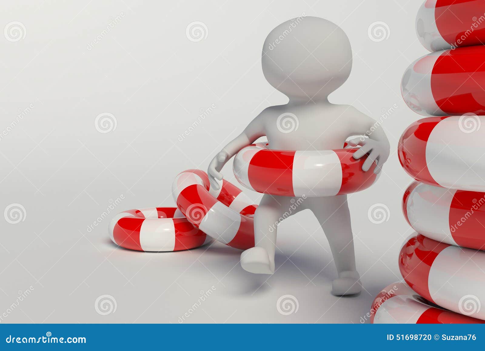 Man with Lifesaver stock illustration. Illustration of person - 51698720