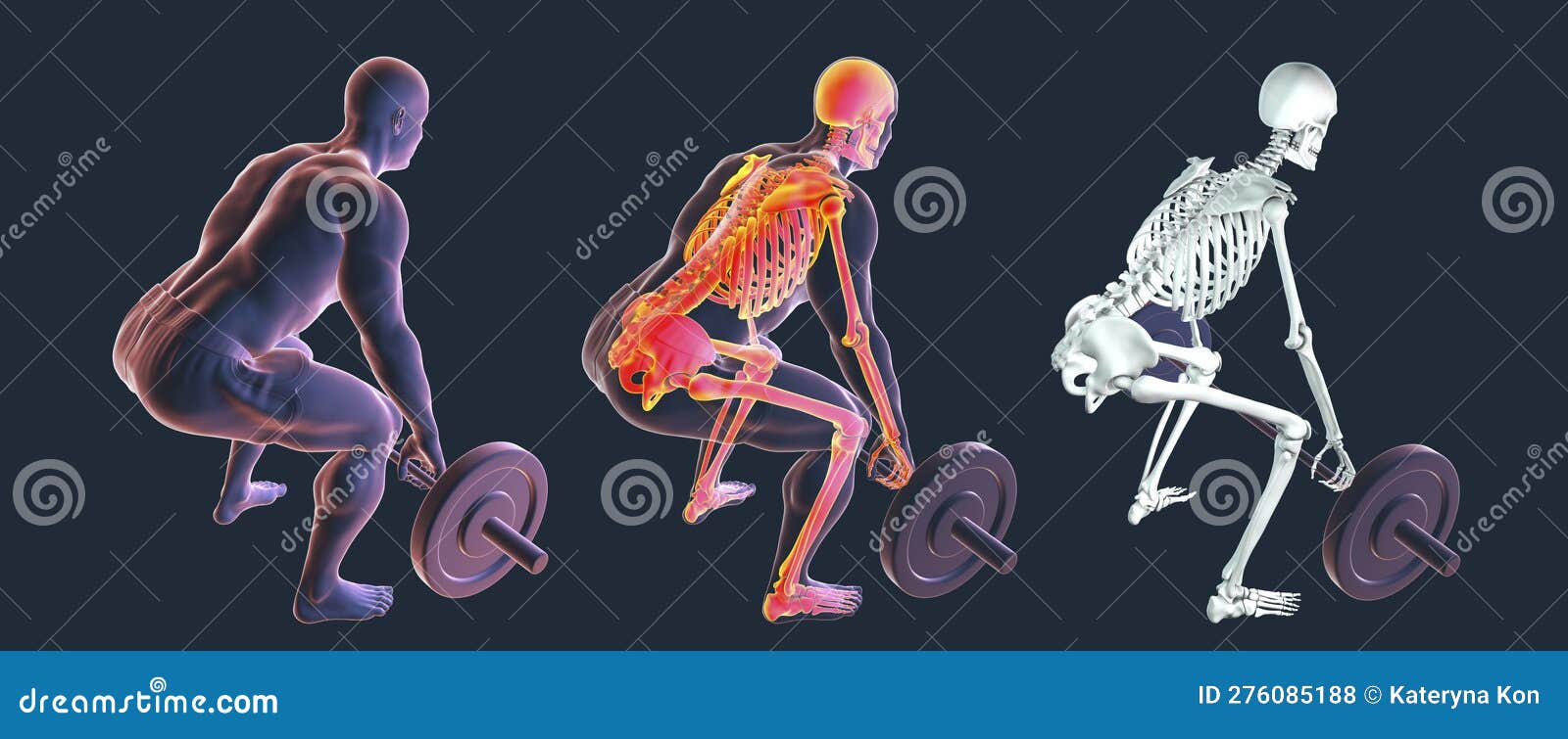 A Man Lifting a Barbell, 3d Illustration Stock Illustration ...