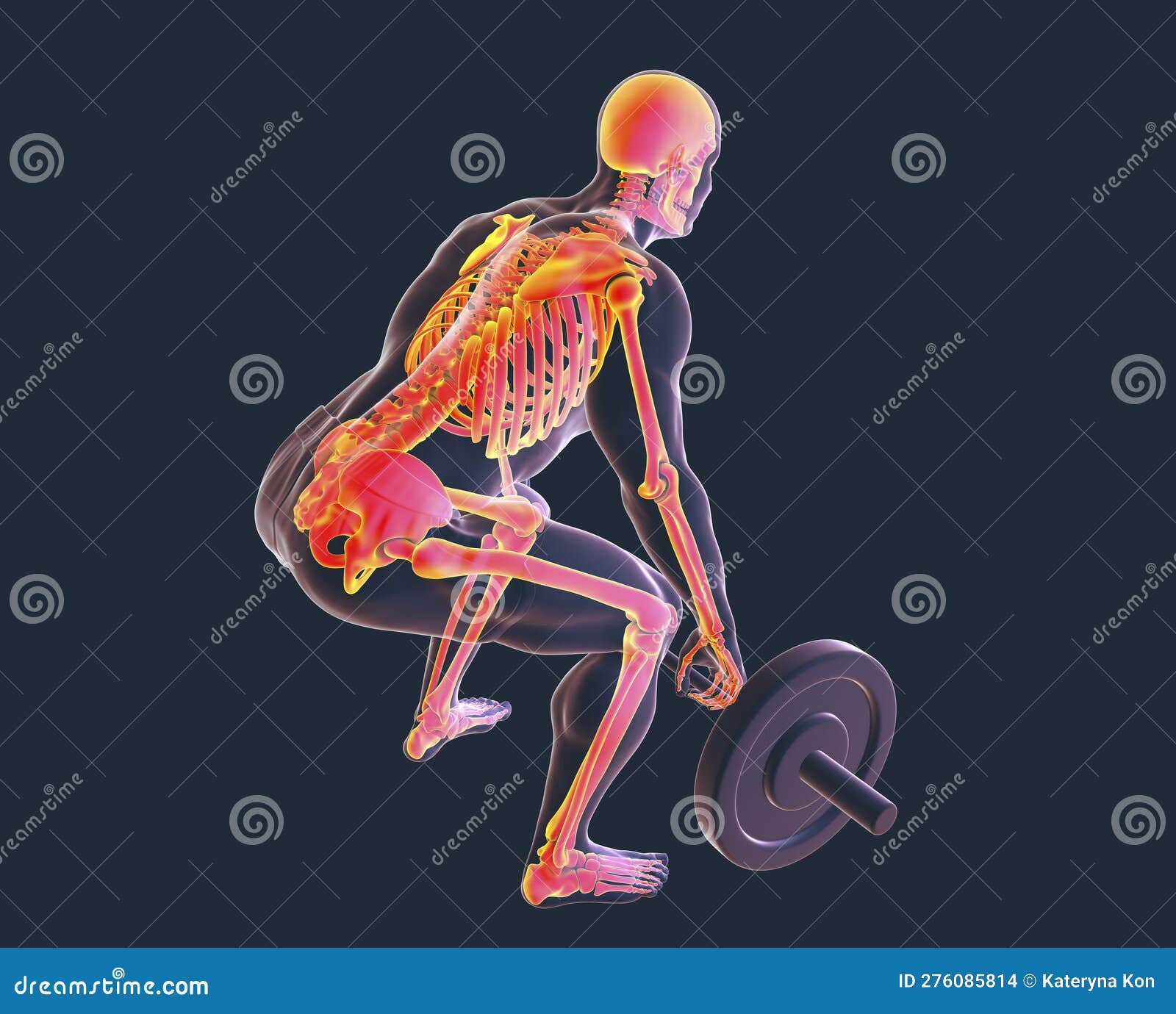 A Man Lifting a Barbell, 3d Illustration Stock Illustration ...