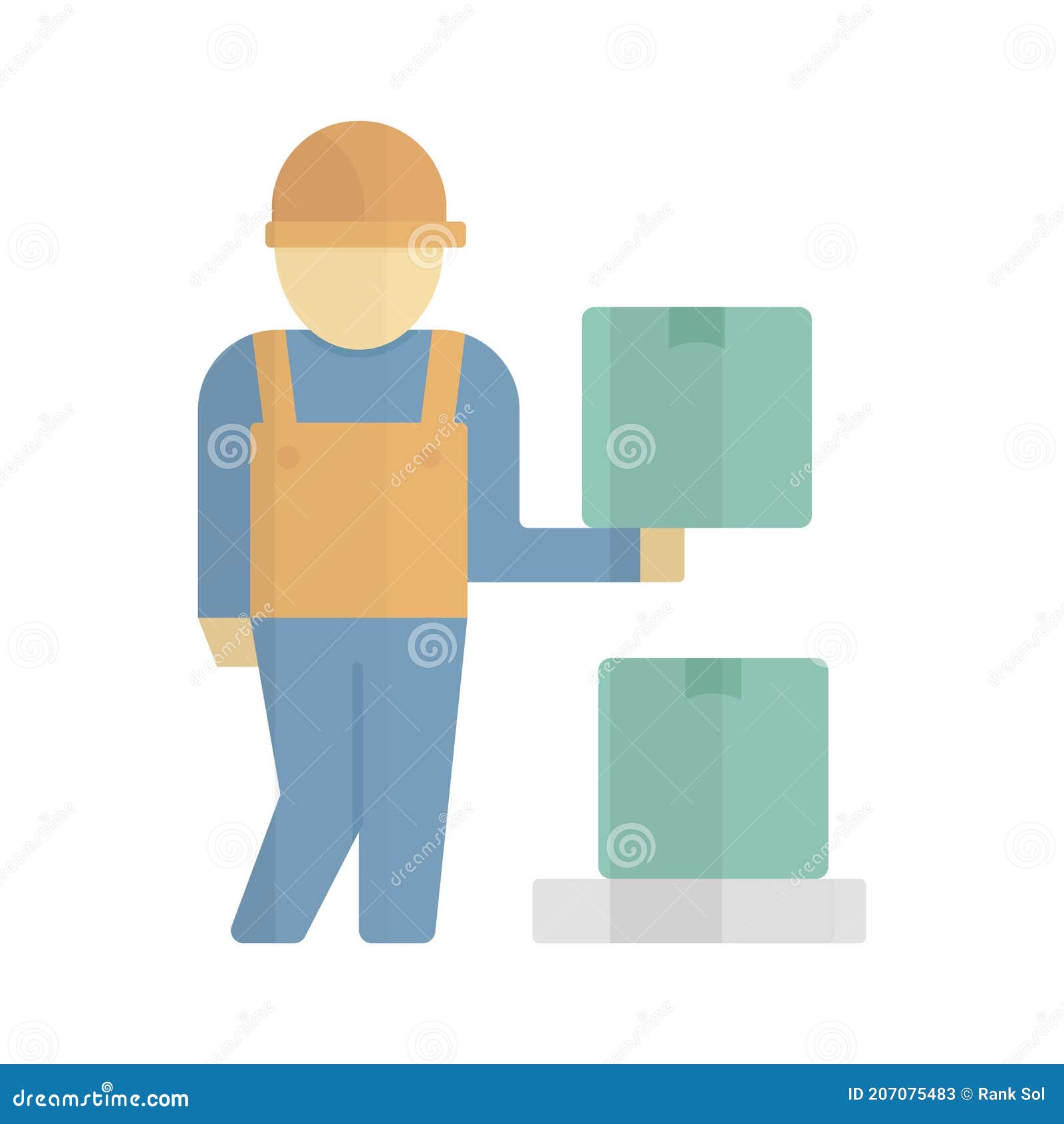 Man Lifting Box Isolated Vector Icon Which Can Easily Modify or Edit ...