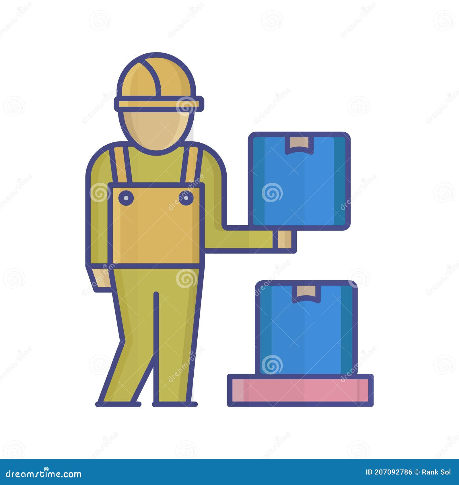 Man Lifting Box Isolated Vector Icon Which Can Easily Modify or Edit ...