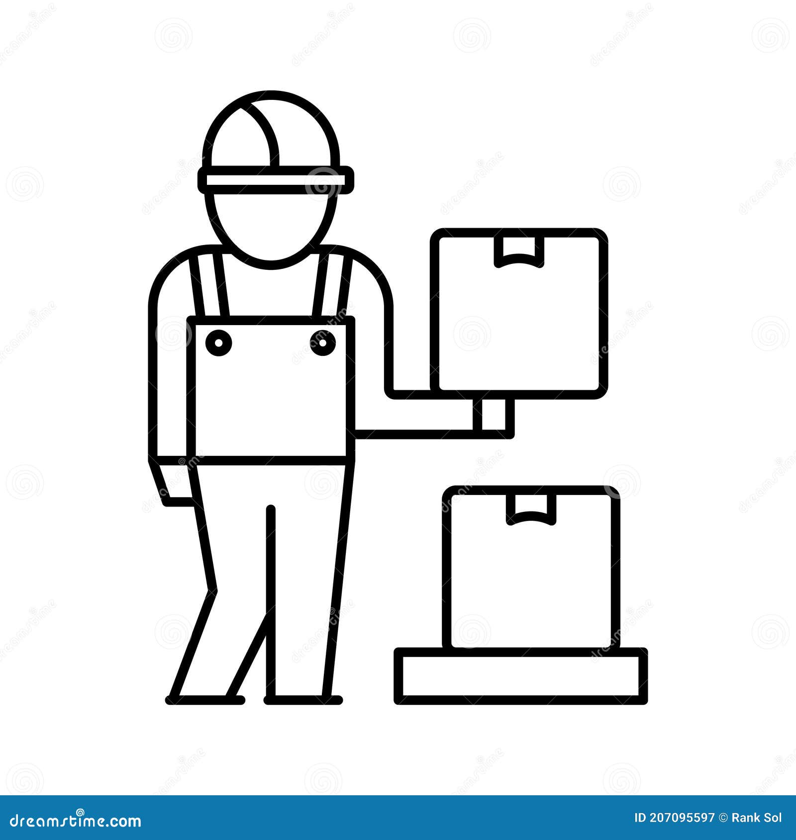 Man Lifting Box Isolated Vector Icon Which Can Easily Modify or Edit ...