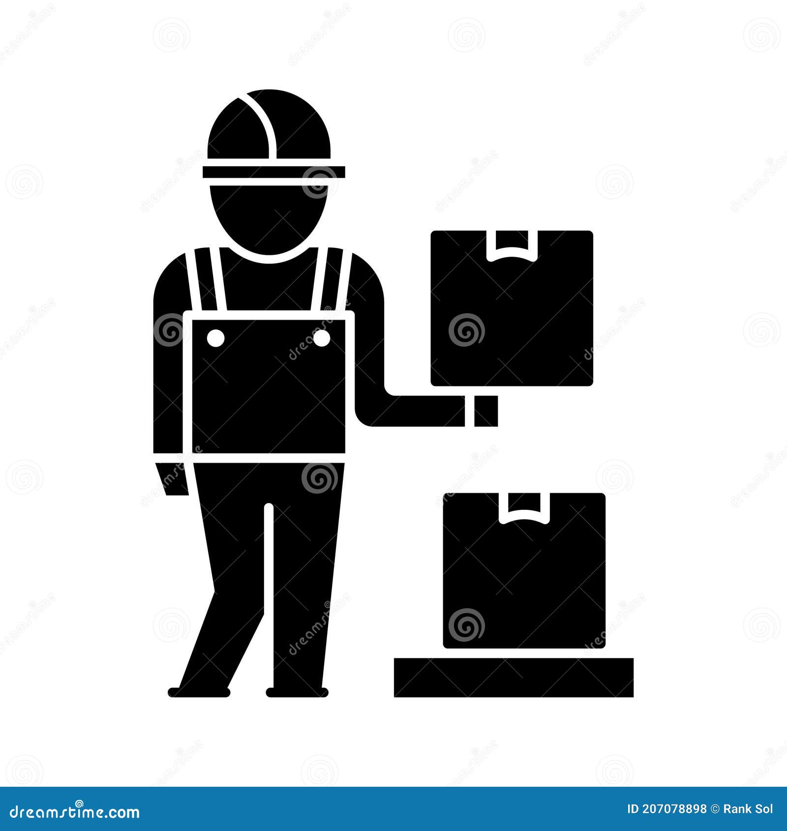 Man Lifting Box Isolated Vector Icon Which Can Easily Modify or Edit ...