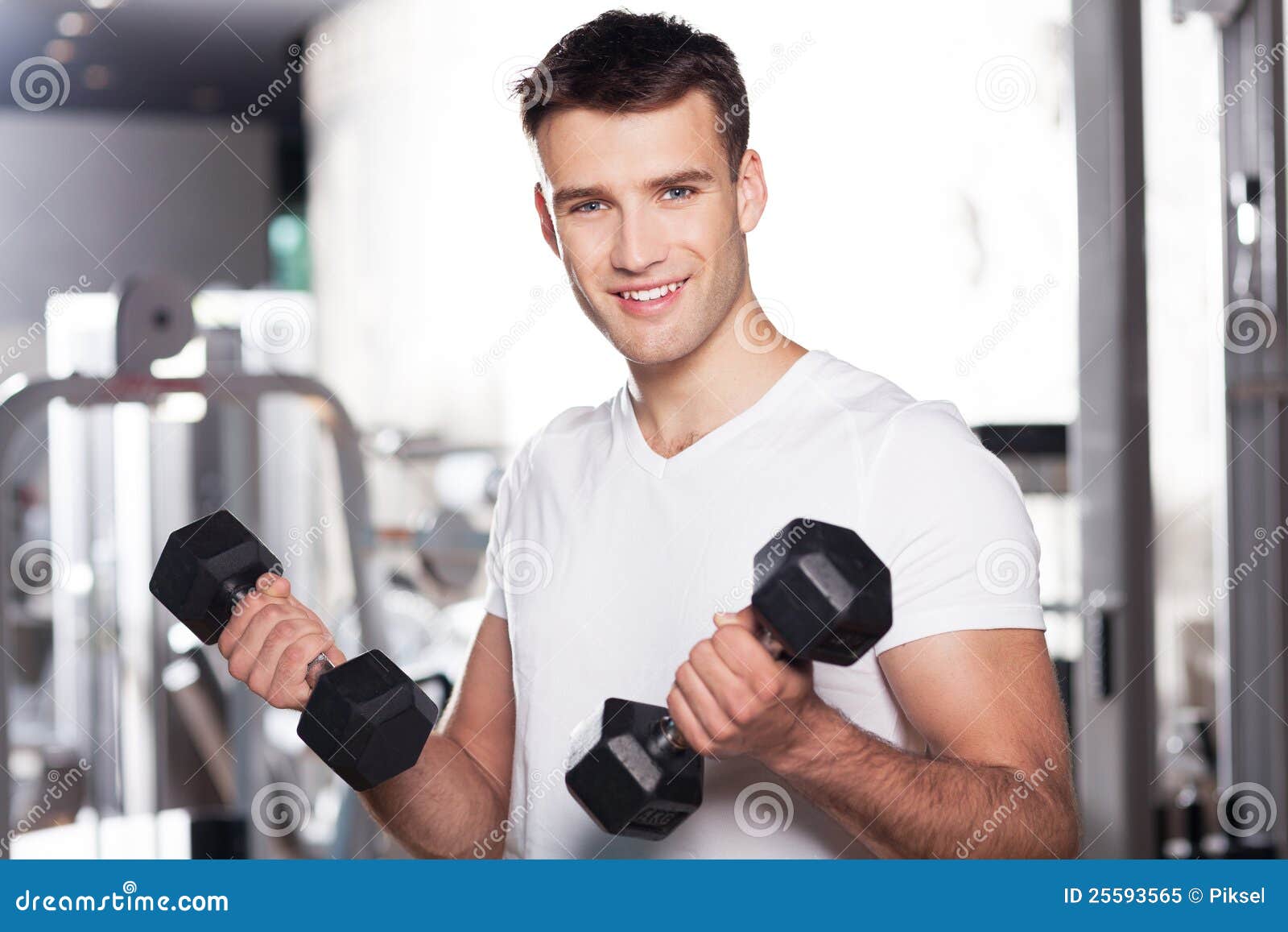 Man Lifting Dumbbells stock image. Image of happy, lifestyle - 25593565