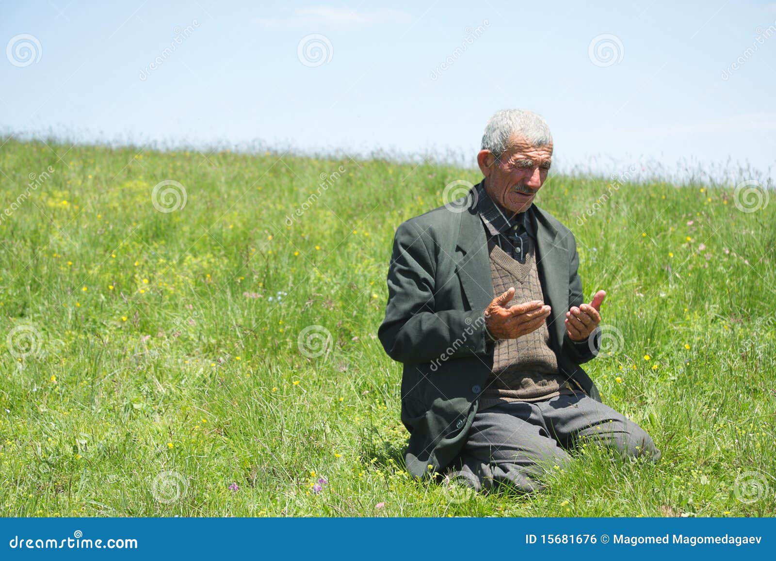Man Lifting Hands in Prayer Stock Photo - Image of worship, male: 15681676