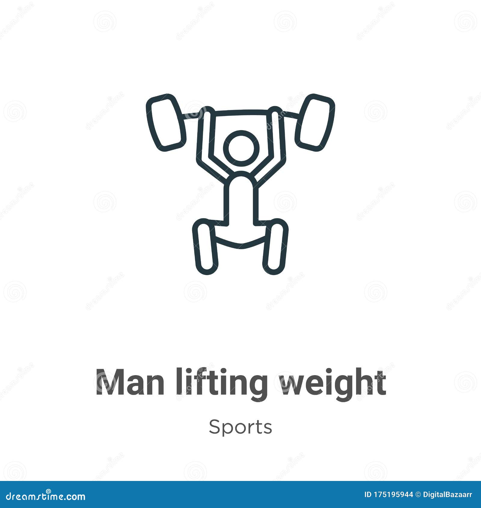 Man Lifting Weight Outline Vector Icon. Thin Line Black Man Lifting ...